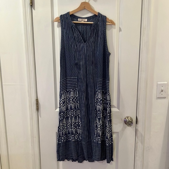 LOFT | Dresses | 35 Loft Flowy Blue Dress Sz Med | Poshmark